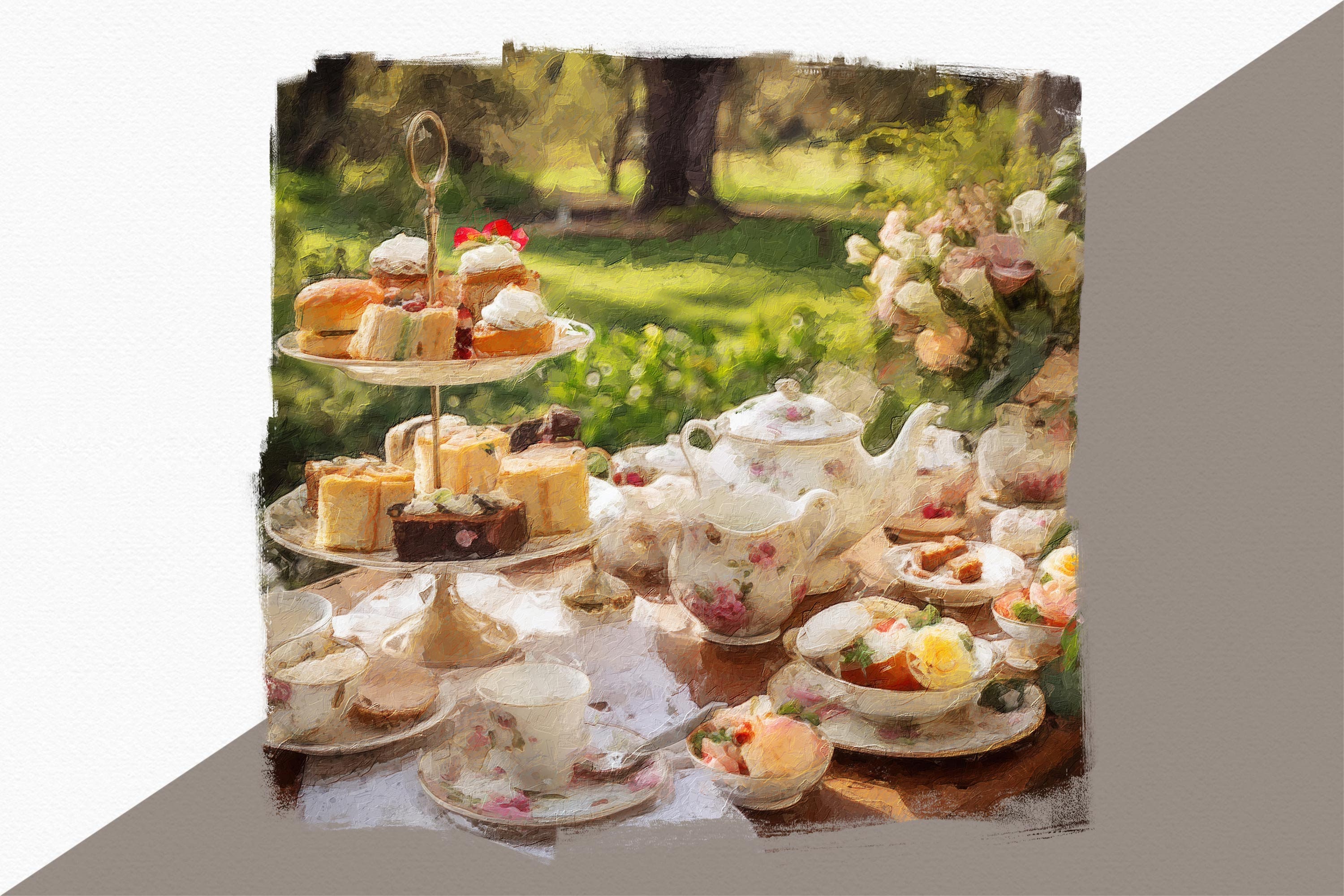 High Tea Oil Painting Pngs - Tea Party Pngs - Afternoon Tea - Summer ...