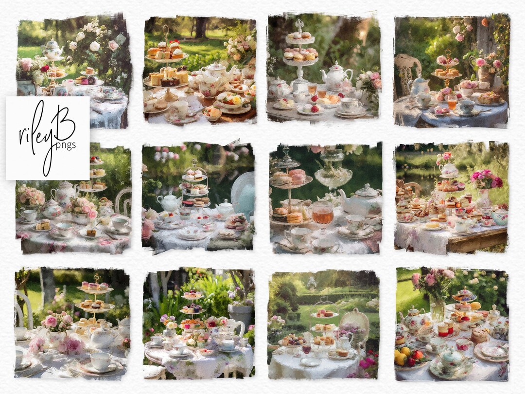 High Tea Oil Painting Pngs - Tea Party Pngs - Afternoon Tea - Summer ...