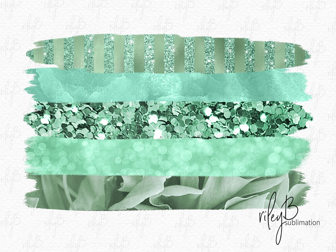Mint Green Brush Strokes PNG - Sublimation Clipart Strokes ...