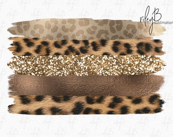 Bright Pink and Gold Brush Strokes PNG - Sublimation Clipart Strokes ...