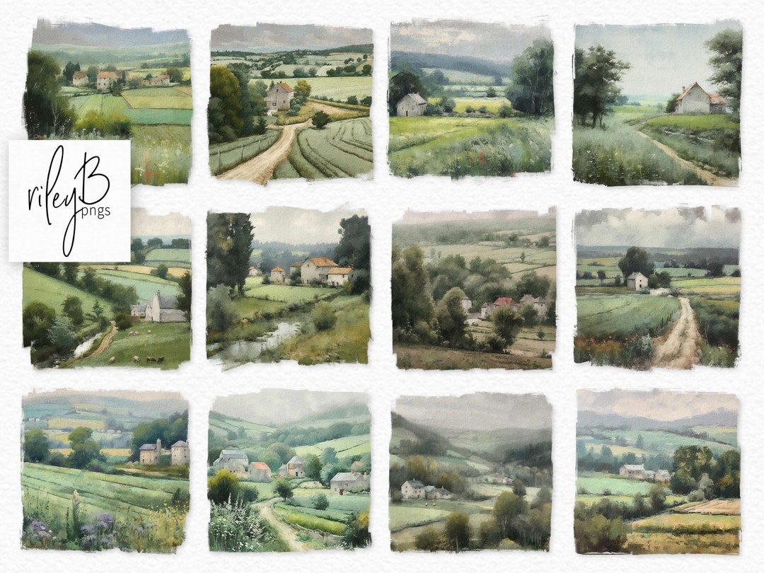 French Countryside Digital Painting Pngs - French Scenery Pngs - French ...