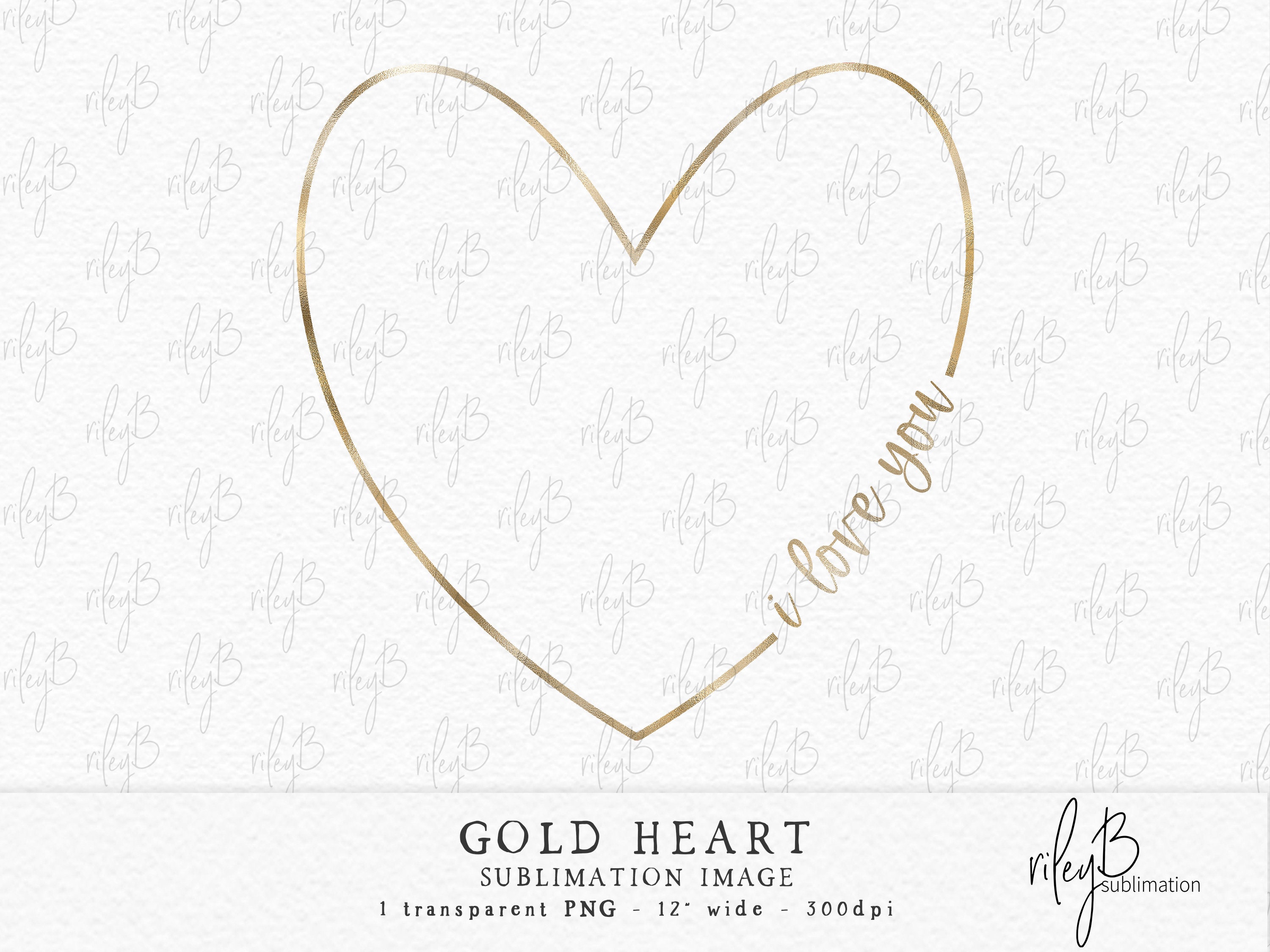 Gold Heart Outline With I Love You - Gold Foil Heart - I Love You Heart ...
