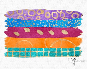 Princess Bright Pink Gold Brush Strokes PNG Clipart Strokes PNG ...