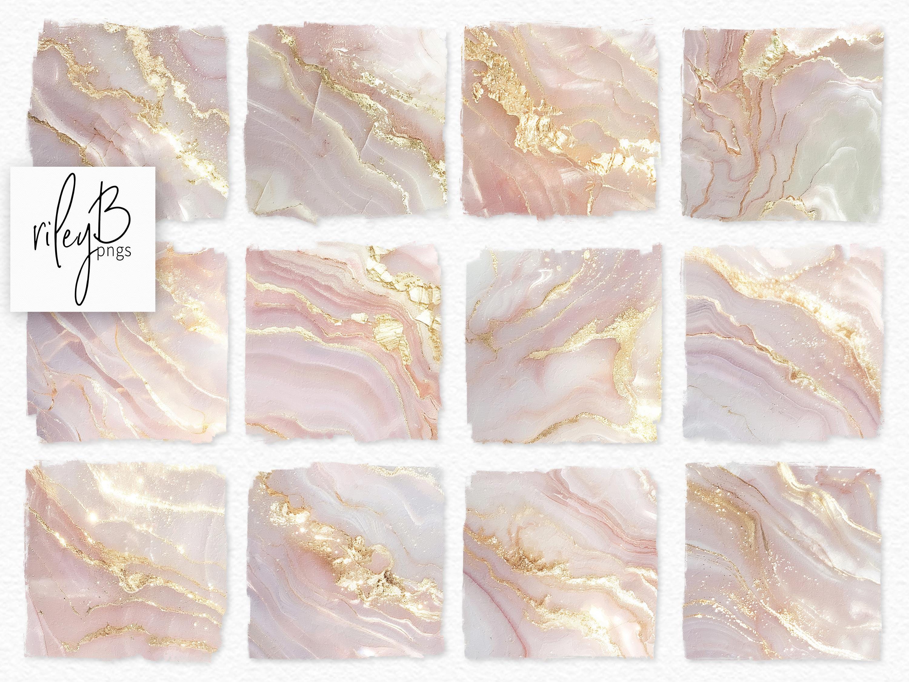 Luminous Pink Pearl Pngs - Blush Gold Marble Overlays - Rose Quartz ...