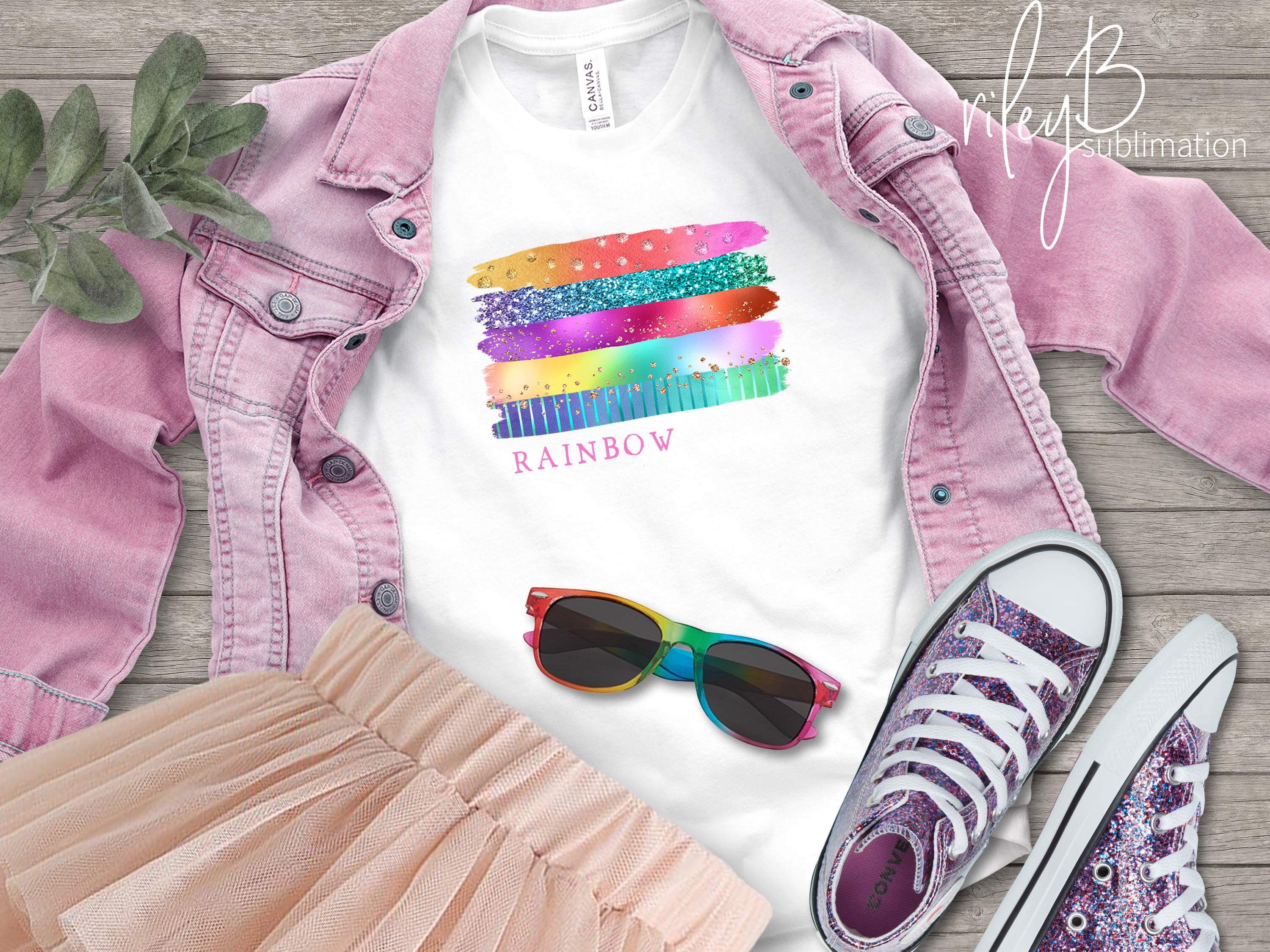 Rainbow Brush Strokes PNG - Sublimation Clipart Strokes - Sublimation ...