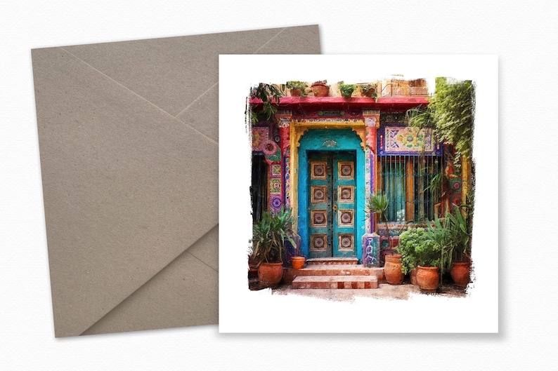 Mexican Doors Digital Oil Painting Pngs - Brightly Colored Mexican ...