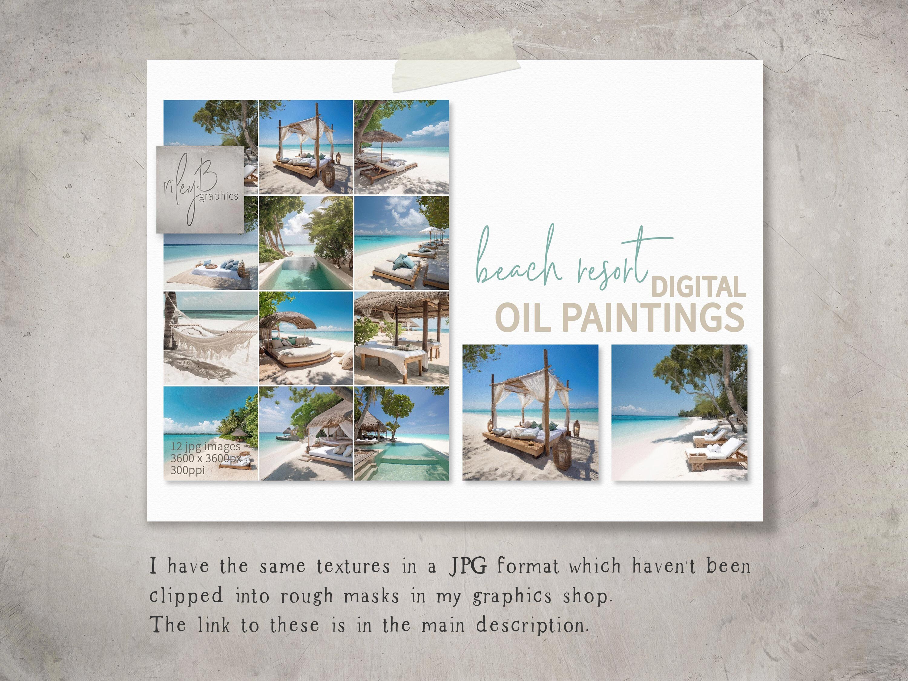 Beach Resort Painted Pngs Digital Beach Scenes Beach Resort Pngs Resort ...