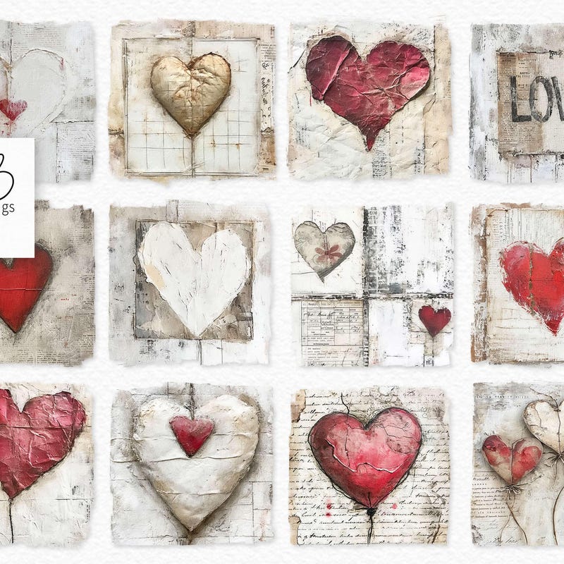 Rustic Red Hearts Png - Etsy
