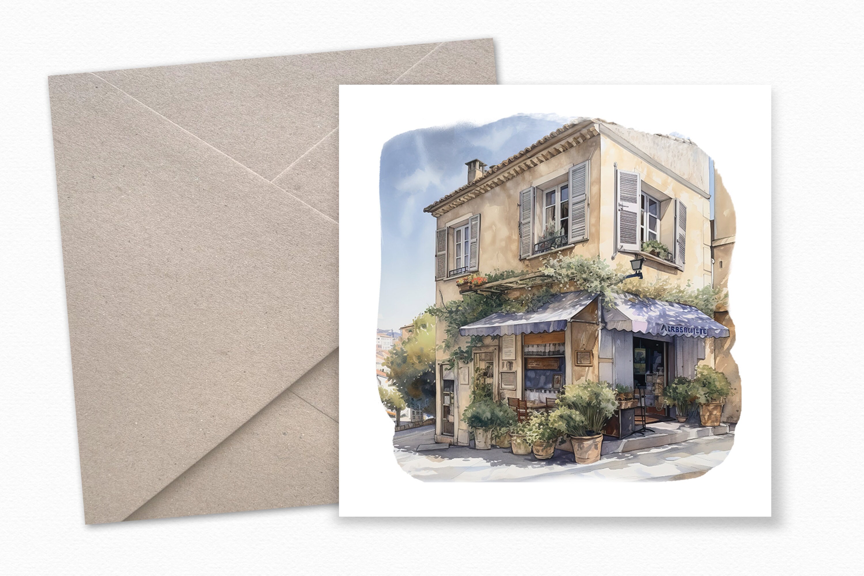 Provence Village Watercolor Pngs - Provence Digital Watercolors ...