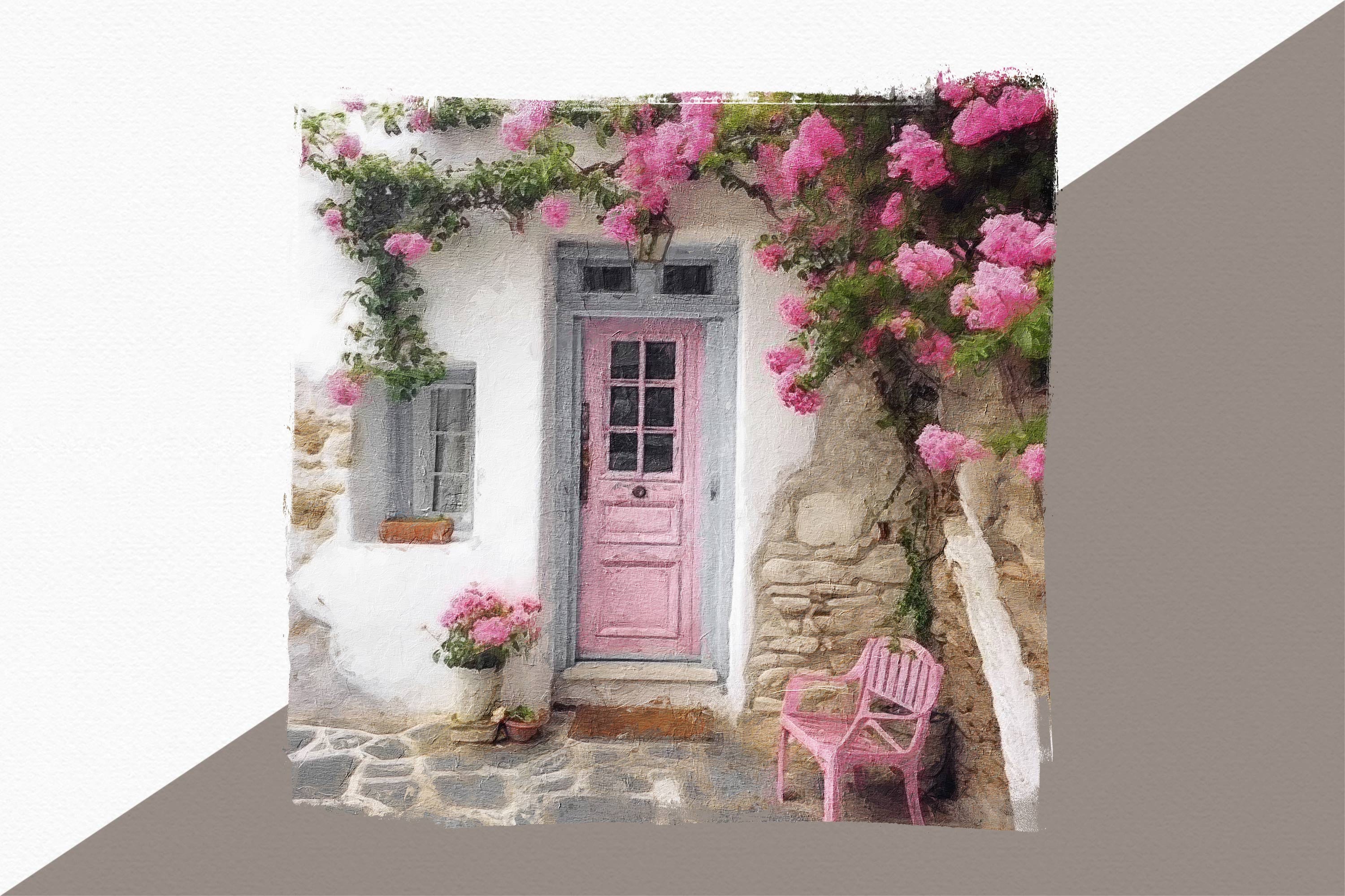 Pale Pink Greek Doors Digital Oil Painting Pngs - Old Pink Doors - Pink ...