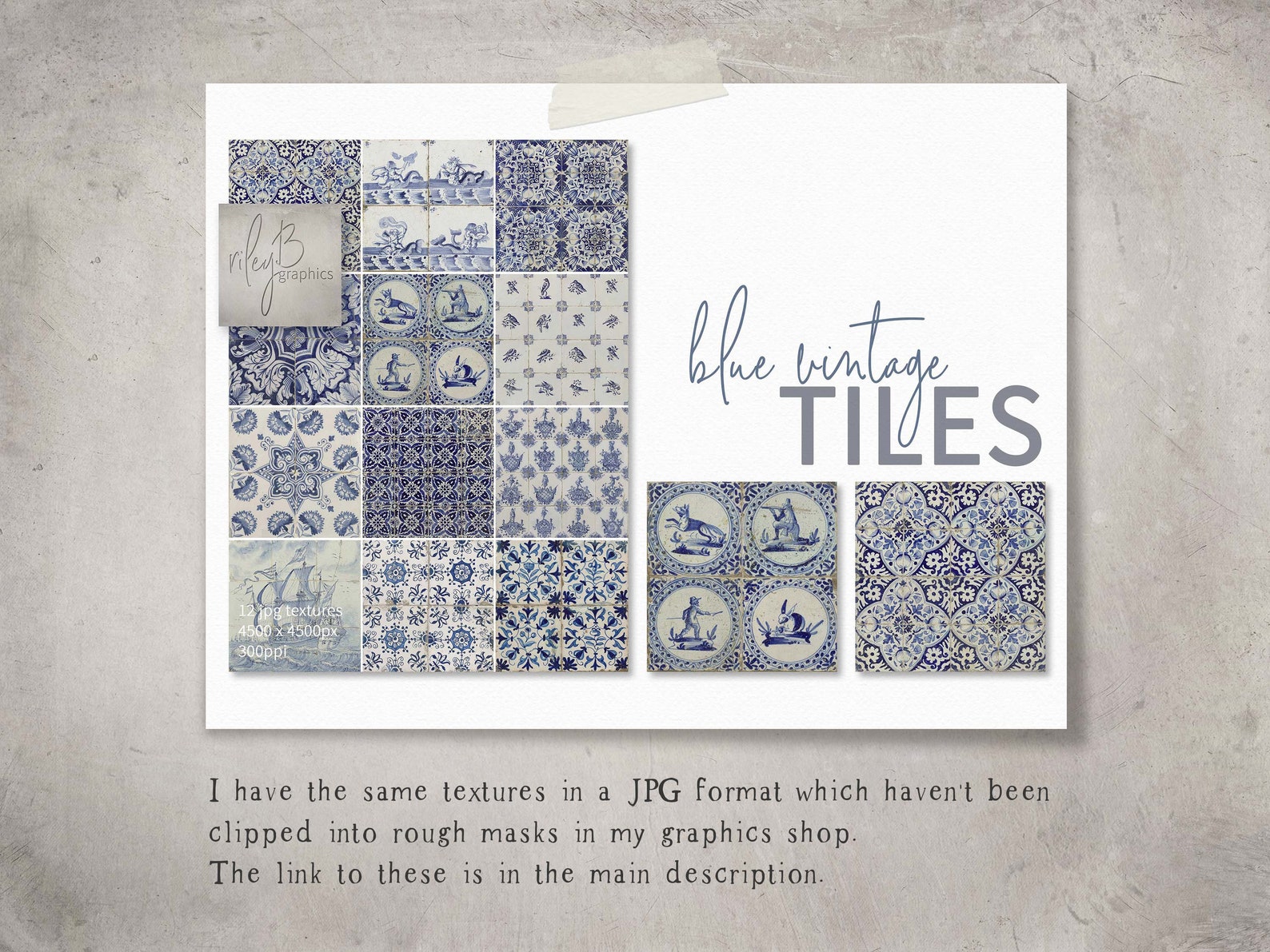 Blue Vintage Tiles Pngs - Old Tiles - Stone Texture - Ancient Flooring ...