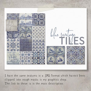 Blue Vintage Tiles Pngs - Old Tiles - Stone Texture - Ancient Flooring ...