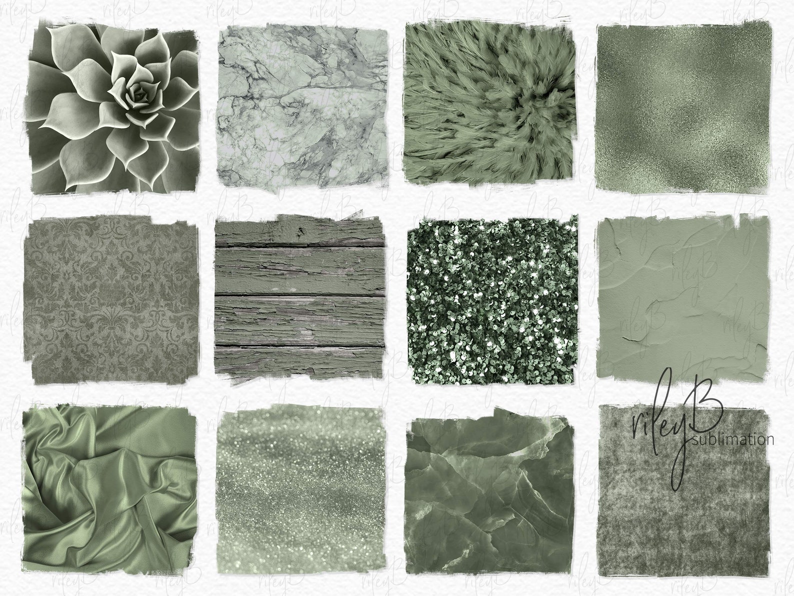 Shades of Sage Texture Pngs - Sage Green Digital Images - Sage Green ...