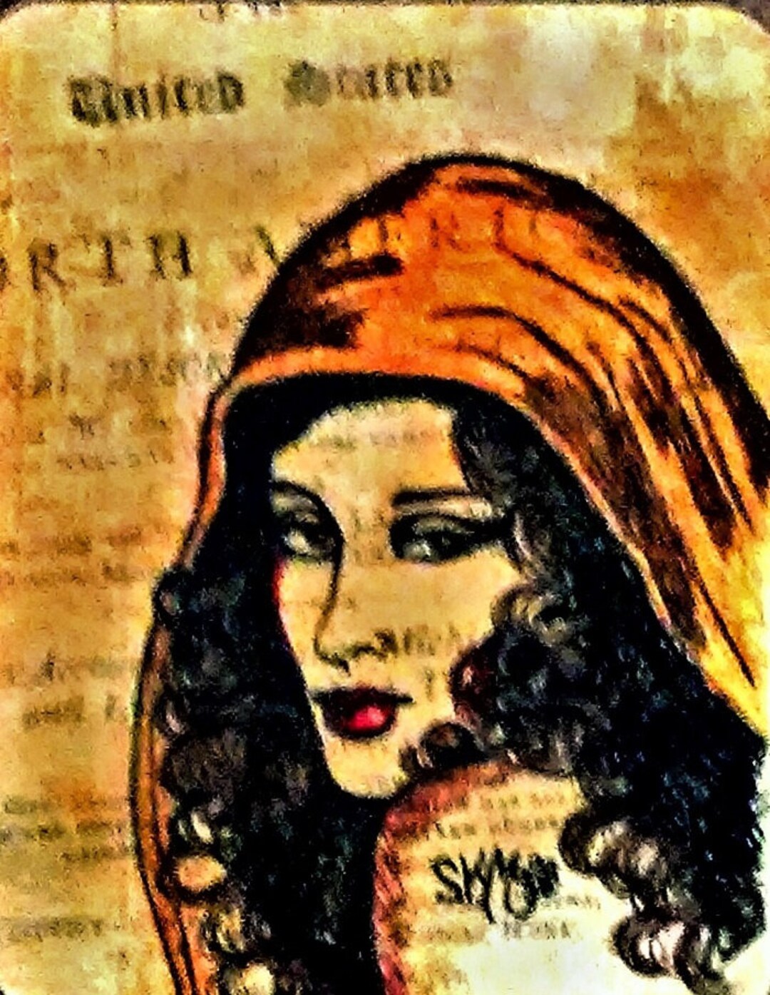 Rosetta: Framed Pen & Ink Female Portrait - Etsy
