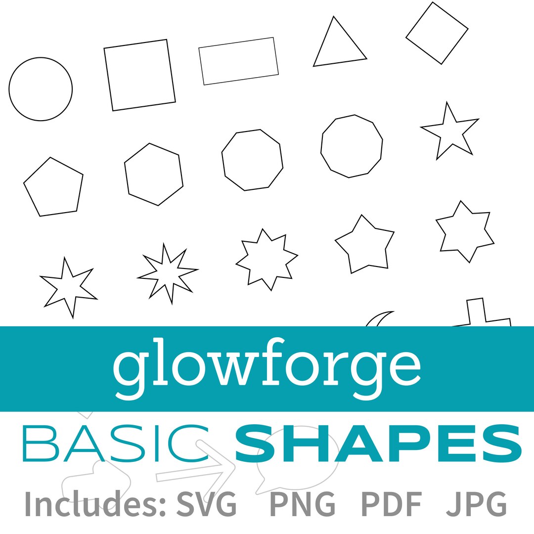 Basic Vector Shapes Digital File for Glowforge, Cricut, and Other Vinyl ...
