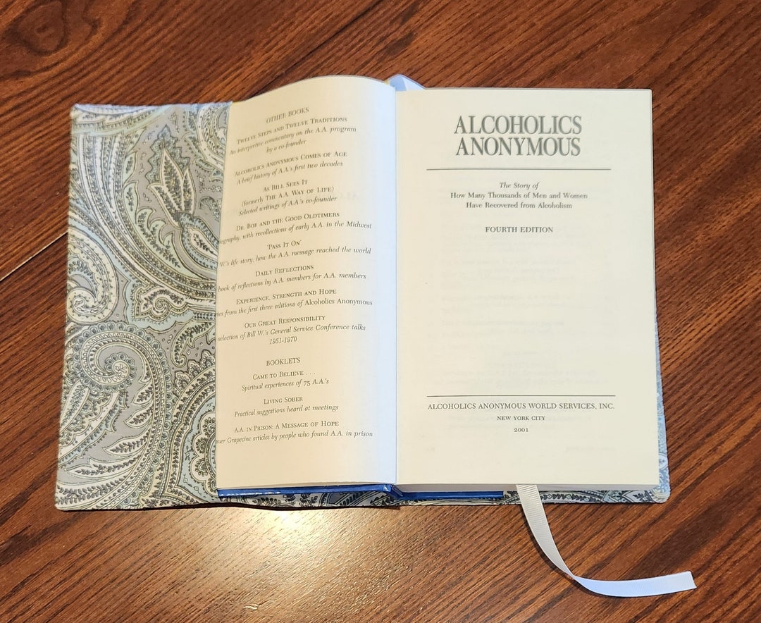 Alcoholics Anonymous Big Book Cover, Fits Standard 4th Edition BB 8-1/2 ...