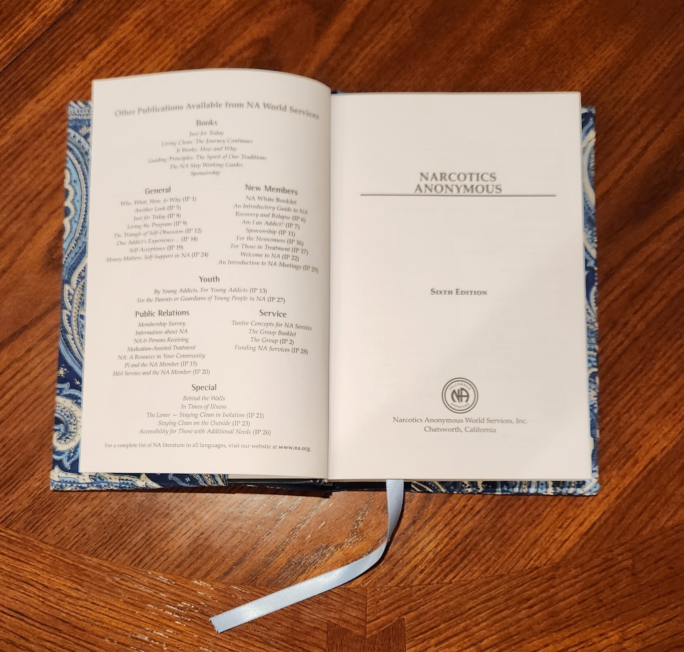 Narcotics Anonymous N/A Book Cover for Hard Cover Size (9-1/4" X 6-1/4 ...