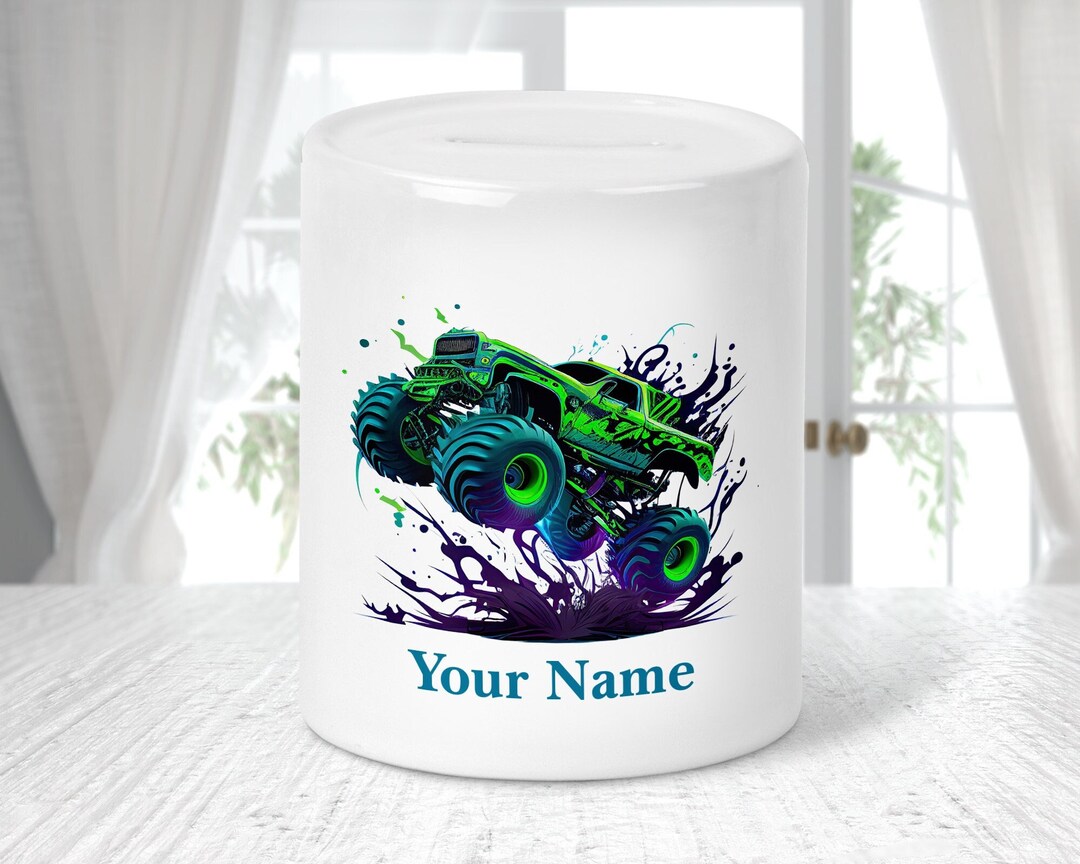 Monster Truck Money Box, Kids Money Pot, Monster Truck Birthday Gift ...
