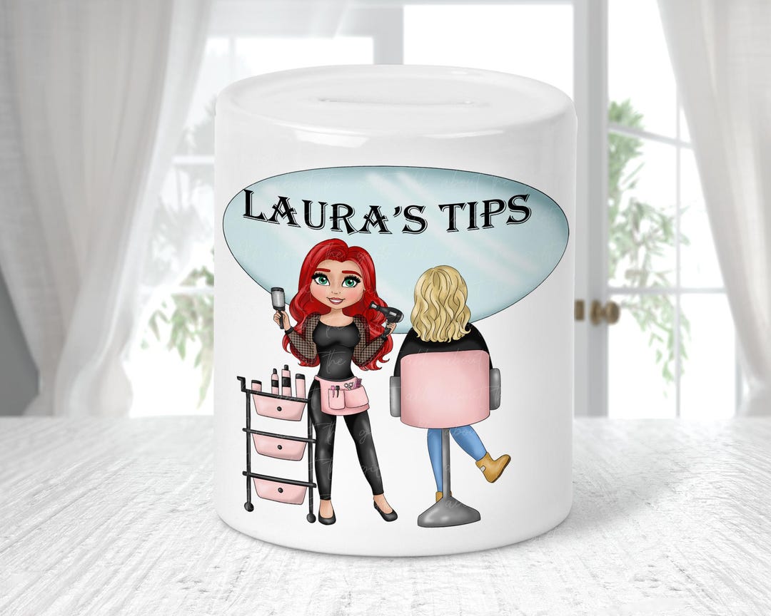 Personalised Hairdresser Tip Box, Salon Stylist Gift, Salon Tip Jar ...