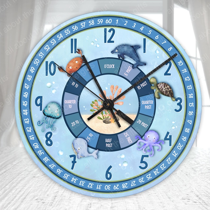 Kids Clock Under the Sea - Etsy UK