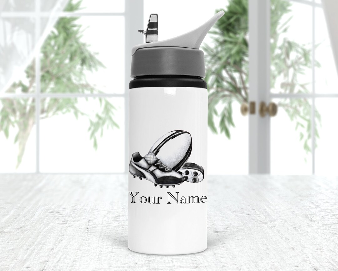 Personalised Rugby Drinks Bottle, Rugby Player Gift, School Water ...