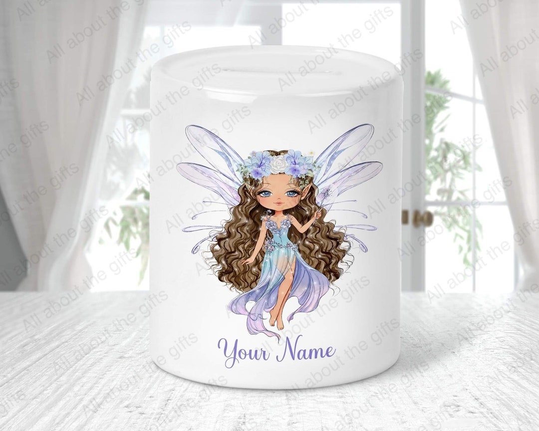 Personalised Fairy Money Box, Character Piggy Bank, Girls Money Box ...