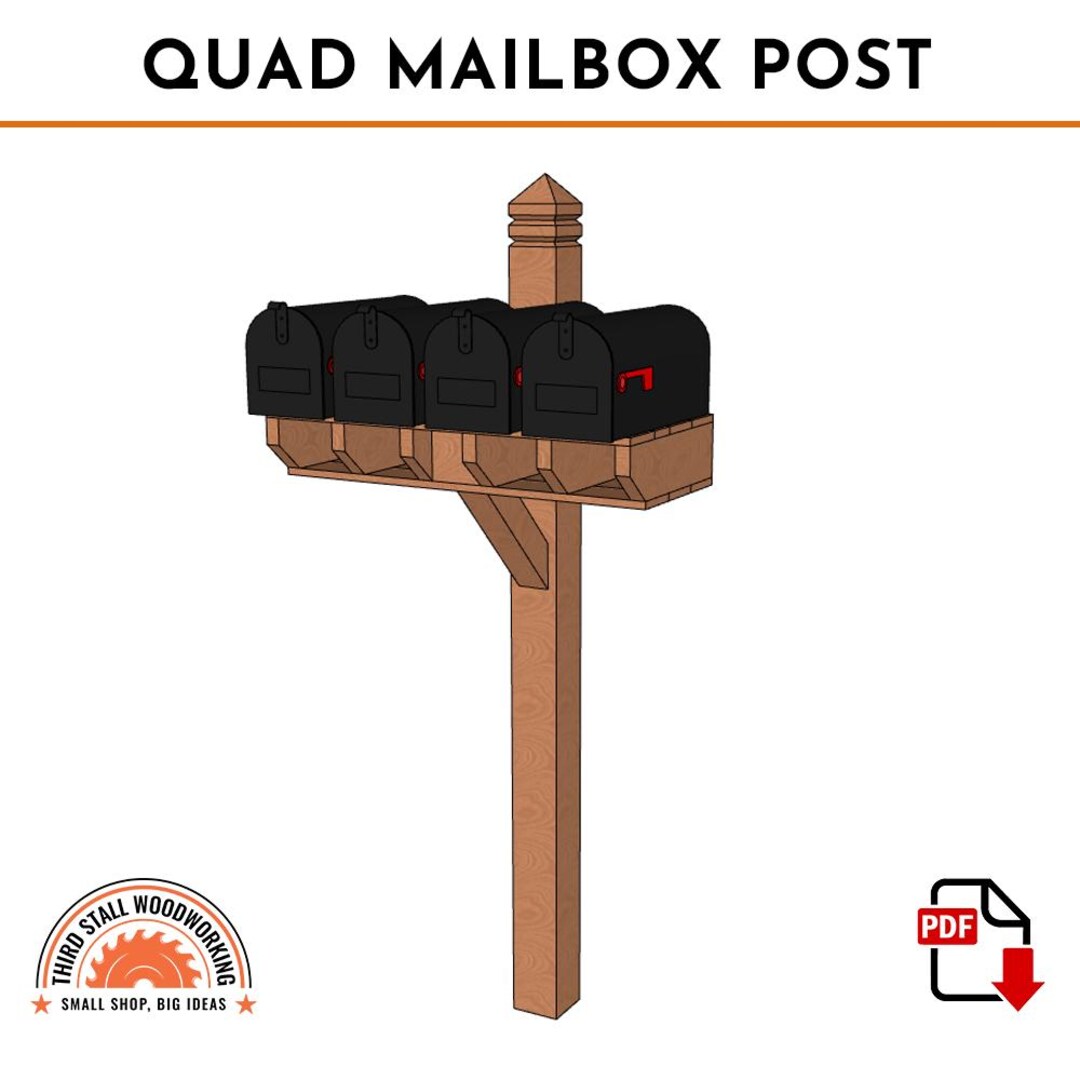 Plans for Quad Mailbox Post (4 Box) - Etsy
