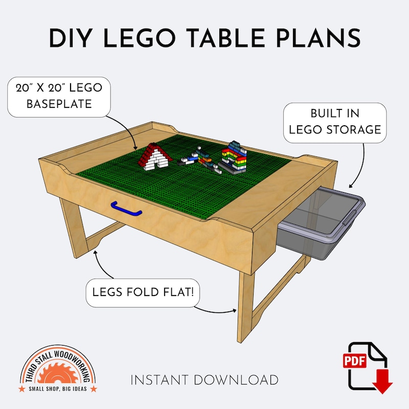 Folding Kids Play Table - Etsy