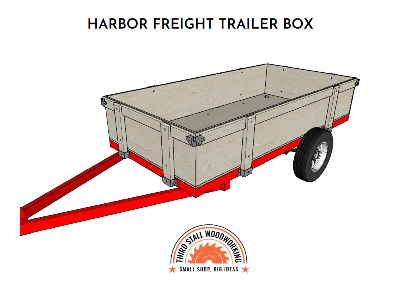 Plans for Harbor Freight Folding Utility Trailer Wooden Box - Etsy