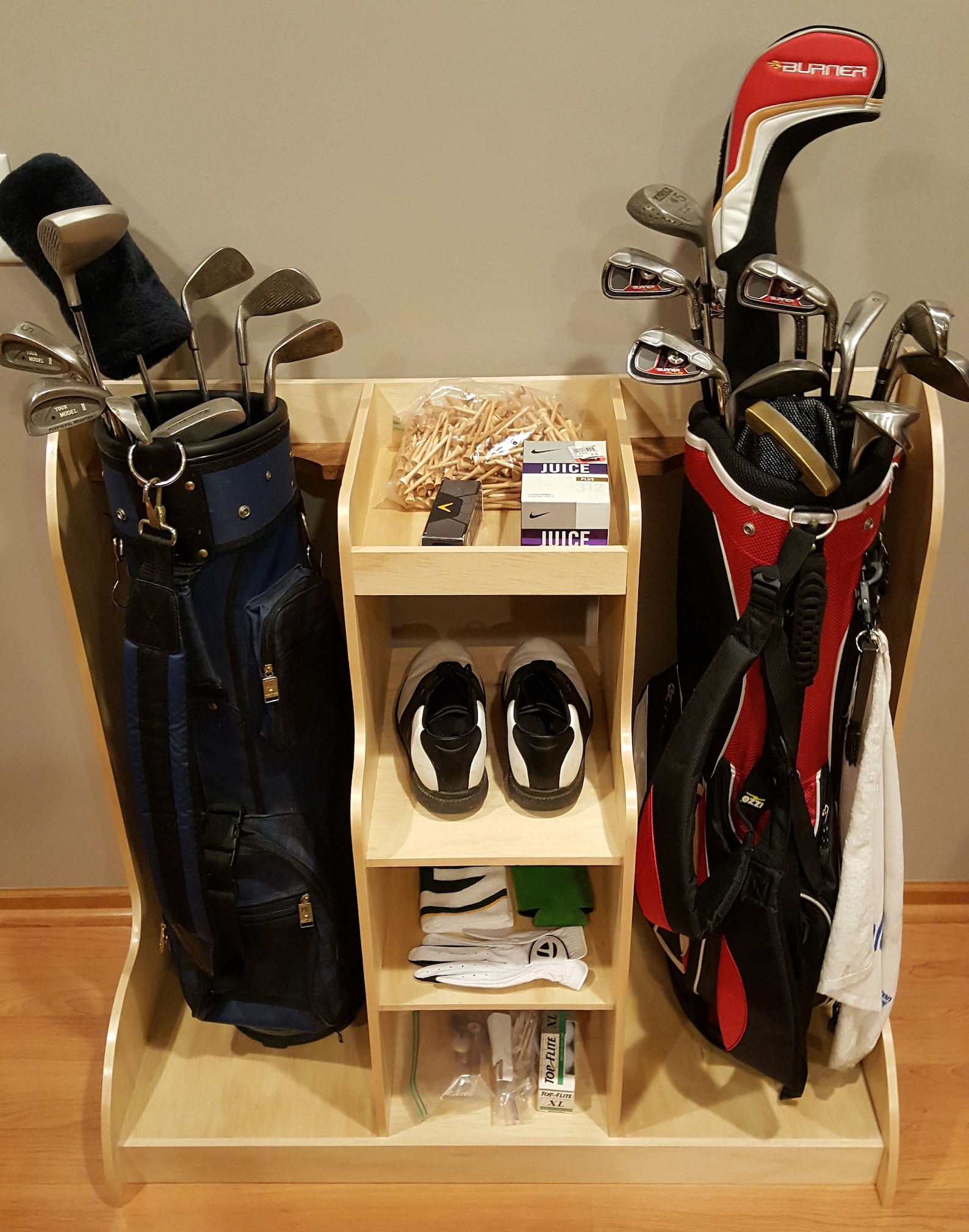 Plans for Double Golf Bag Rack With Shelf Storage - Etsy