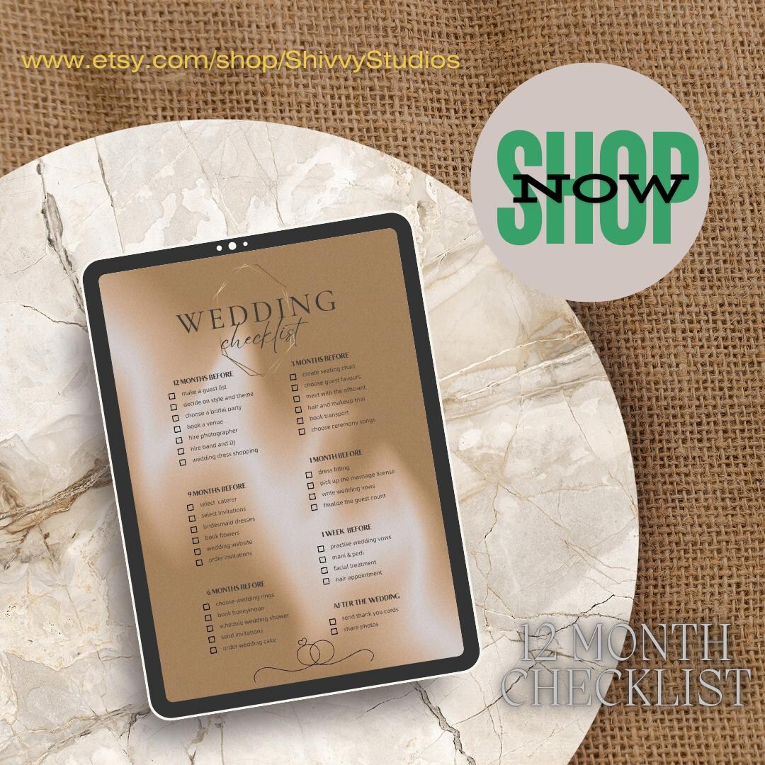 Cream & Beige Aesthetics Wedding Checklist - Etsy