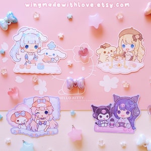 Genshin Sanrio Holographic Sticker Kokomi Raiden Navia Ayaka ...