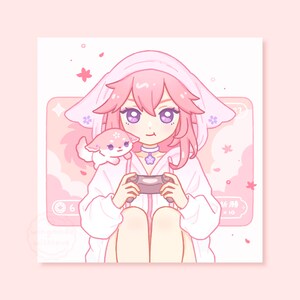 Genshin Print Matte/holographic Eimiko Collection Gamer Yae Miko Raiden ...