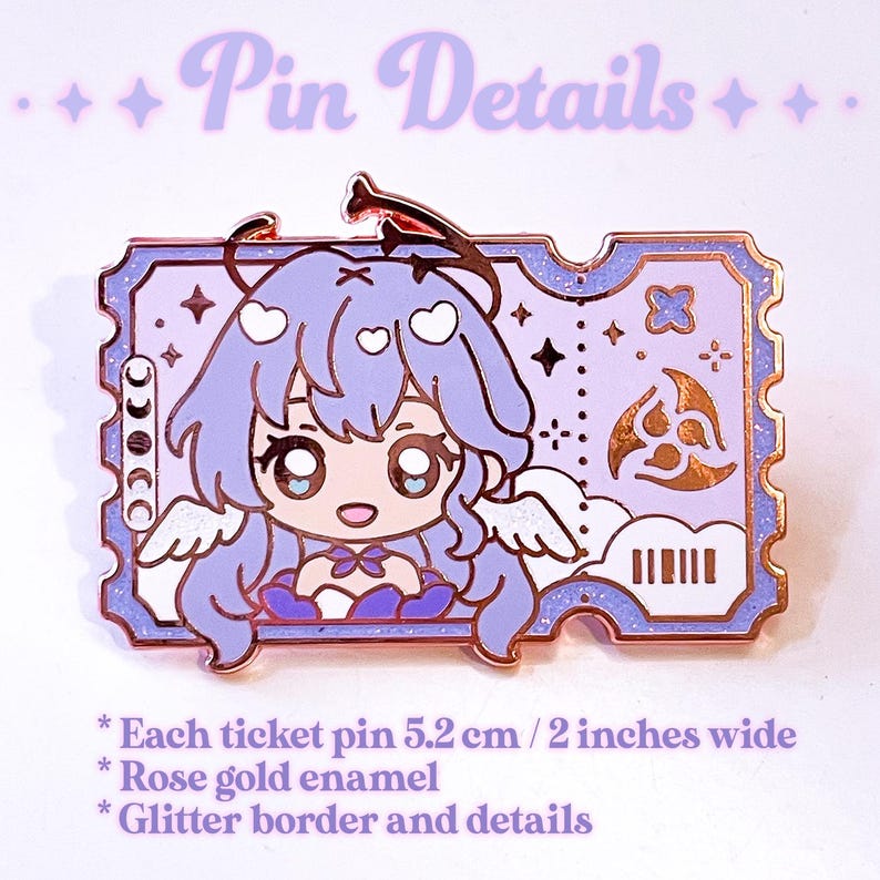Honkai Star Rail Enamel Pins Premium Rose Gold Glitter - Astral Express ...