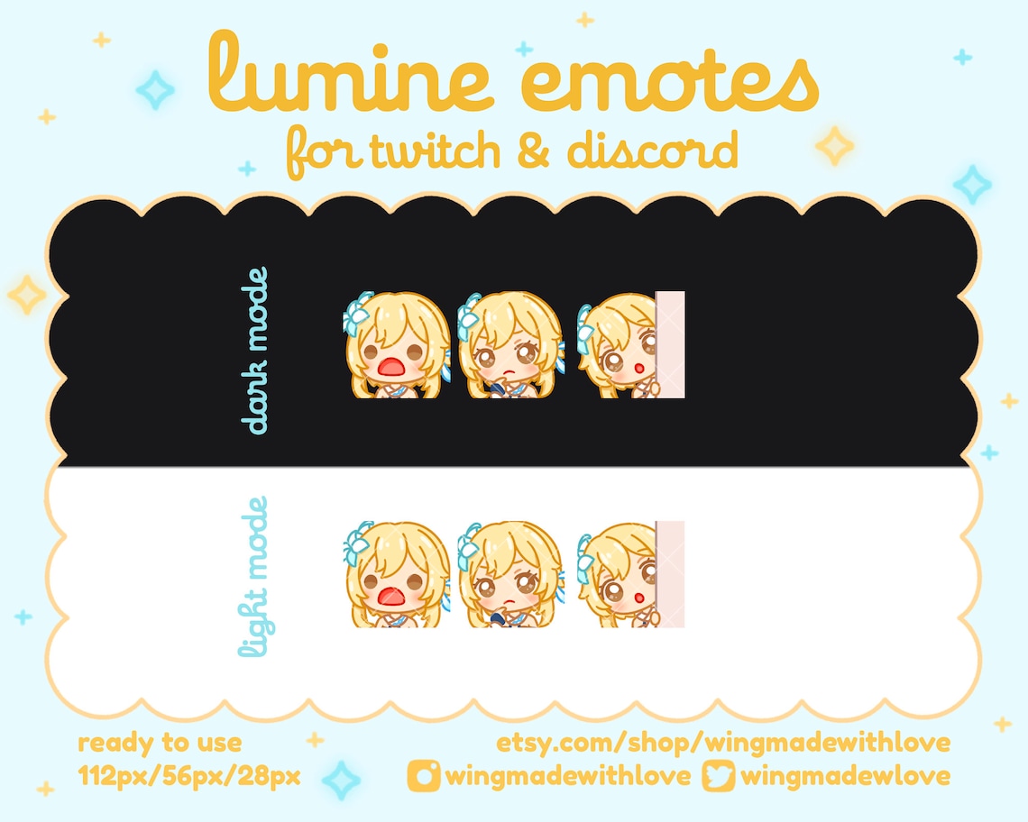 Genshin Impact Paimon & Lumine Emotes Set for Twitch and - Etsy