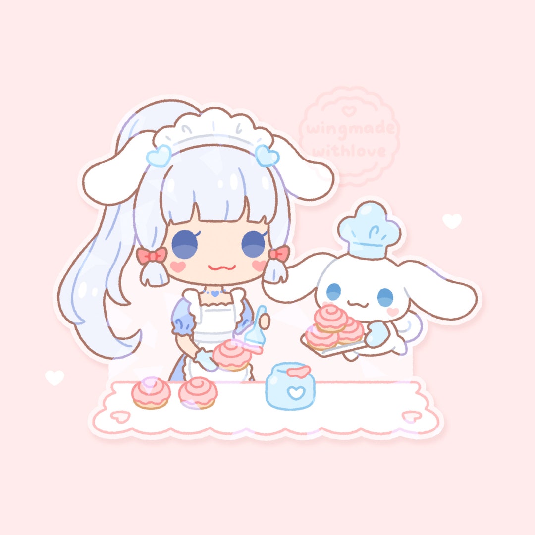 Genshin Impact Ayaka Kamisato Chibi Baking Vinyl Sticker by ...