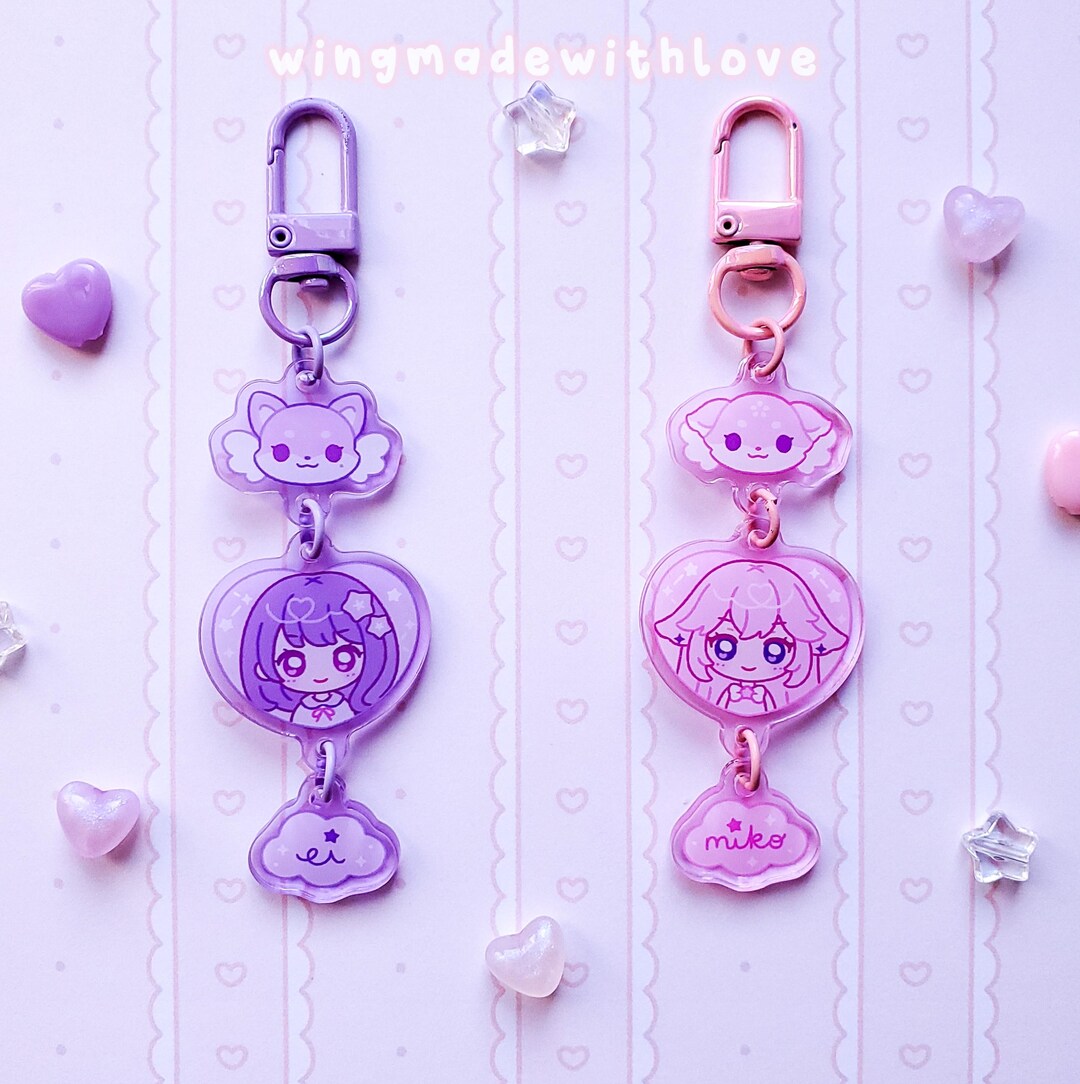 Genshin Keychain Eimiko Raiden Ei Yae Miko Chibi - Kawaii Acrylic Charm ...