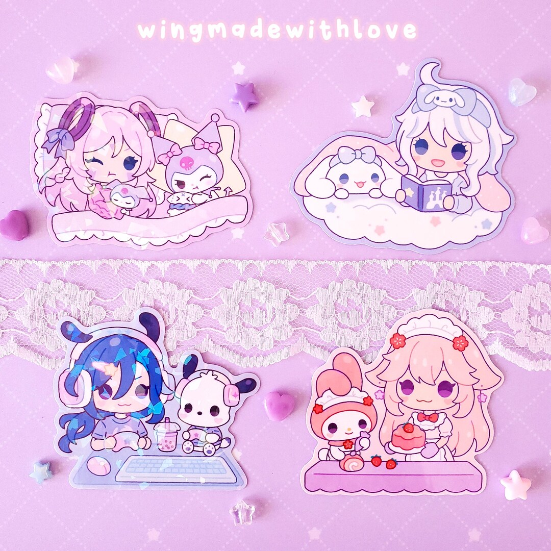 Genshin Girls Chibi Holographic Stickers Citlali Furina Clorinde Yae ...