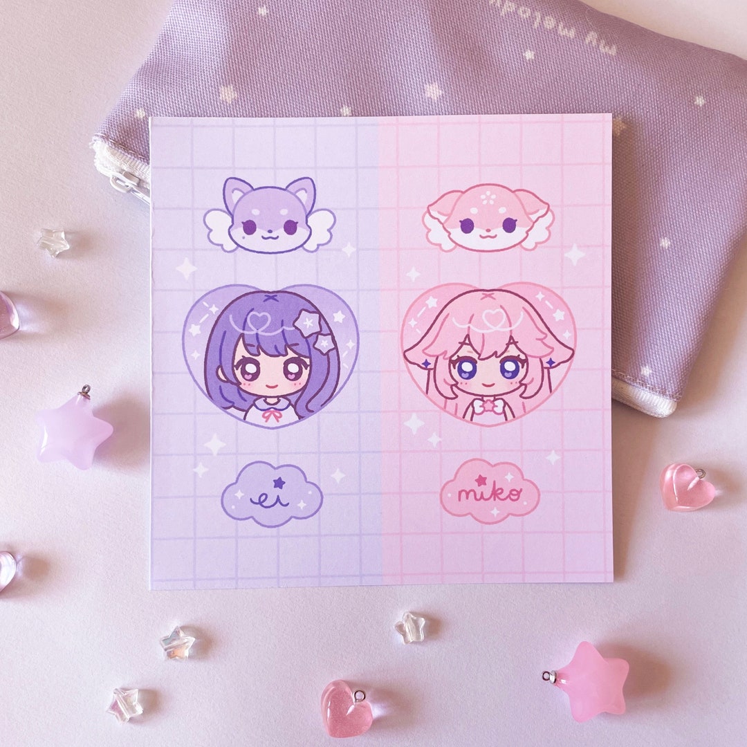 Genshin Impact Eimiko Yae Miko and Raiden Shogun Ei Art Print Pink ...