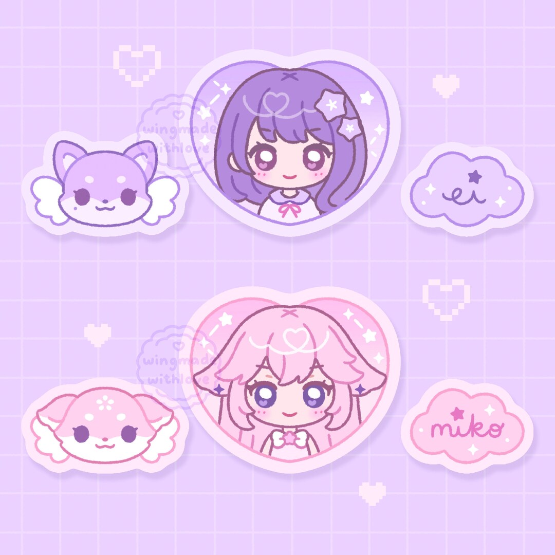 Genshin Impact Eimiko Yae Miko Raiden Shogun Ei Sticker Set Pastel ...