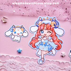 Genshin Holographic Stickers Kirara Nilou Pastel Aesthetic Chibi Vinyl ...