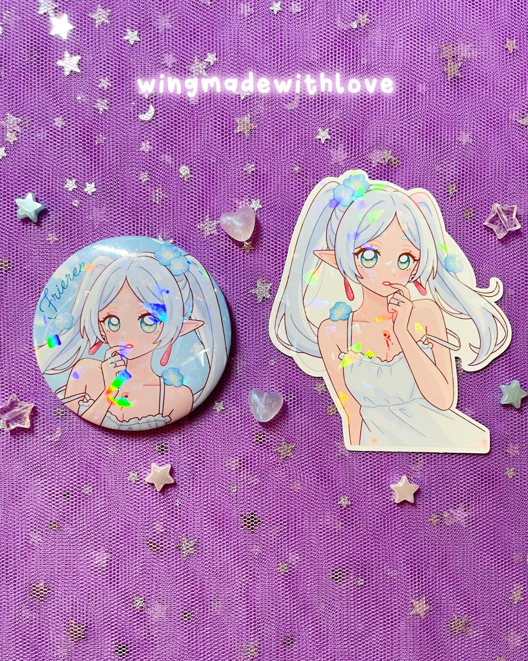 Frieren Sticker & Pin Button | Frieren Beyond Journey’s End Anime Merch ...
