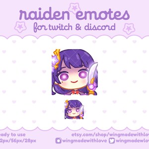 Genshin Impact Raiden Shogun Emotes Set for Twitch and Discord - Etsy