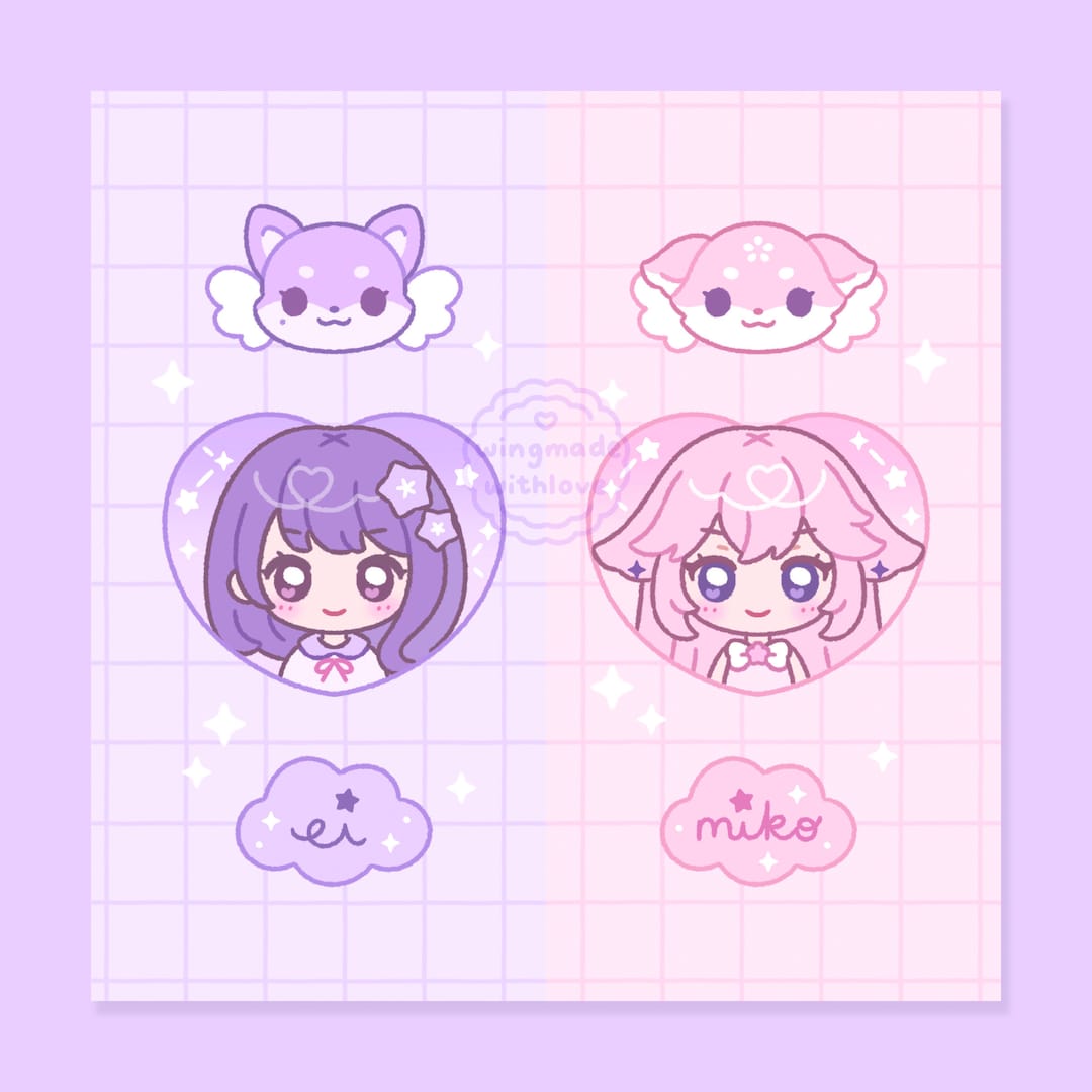 Buy Genshin Impact Eimiko Yae Miko and Raiden Shogun Ei Art Print Pink ...