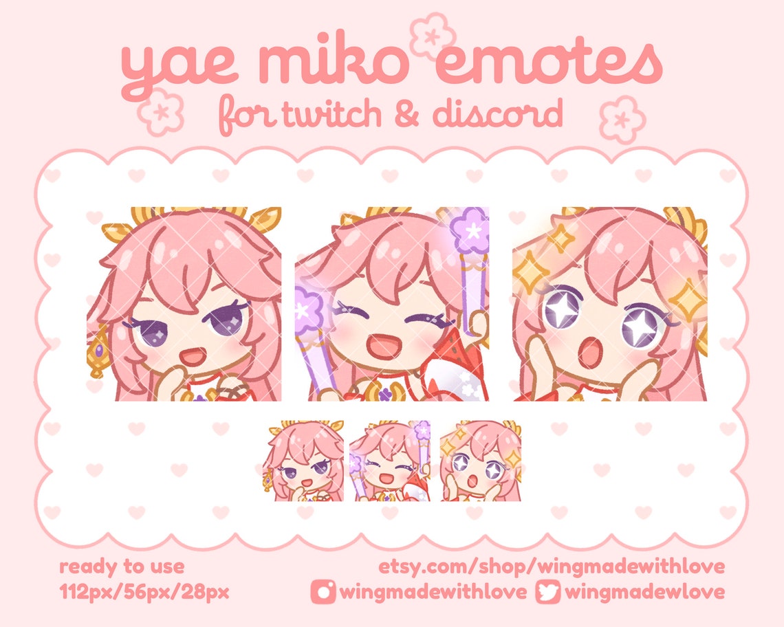 Genshin Impact Yae Miko Emote Set for Twitch and Discord - Etsy Singapore