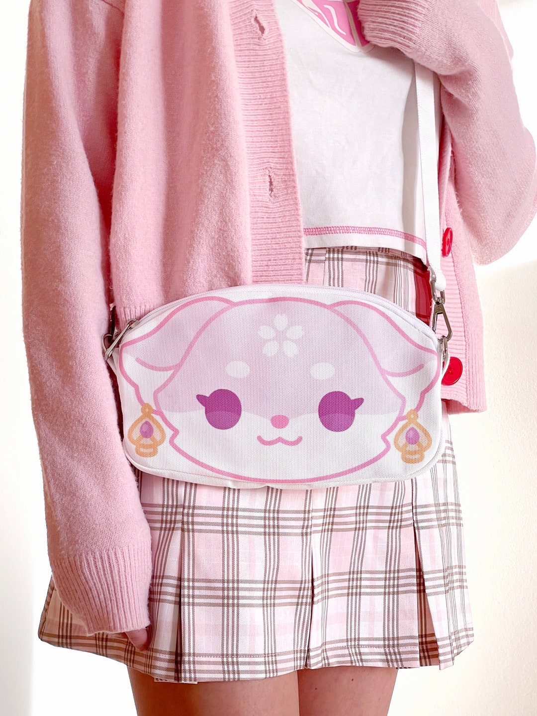 Genshin Impact Yae Miko Fox Cross-body Bag With Adjustable Strap - Cute ...