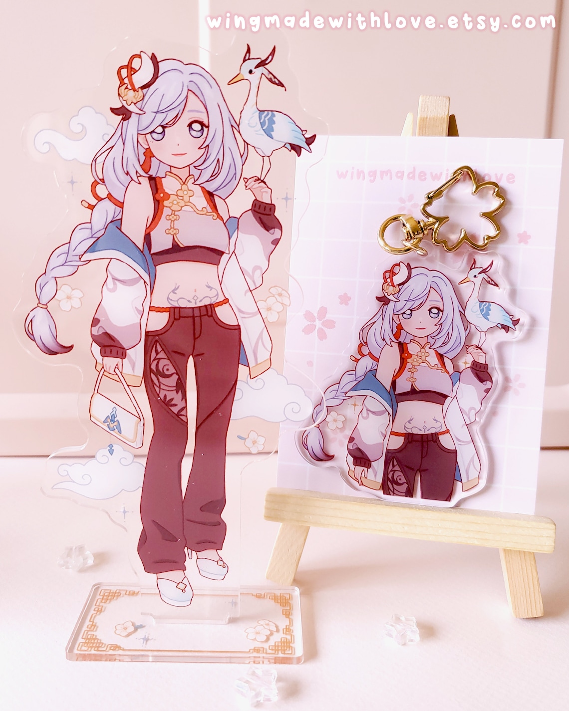 Genshin Keychain Standee Streetwear Fashion Hu Tao Bootao Shenhe Cloud ...