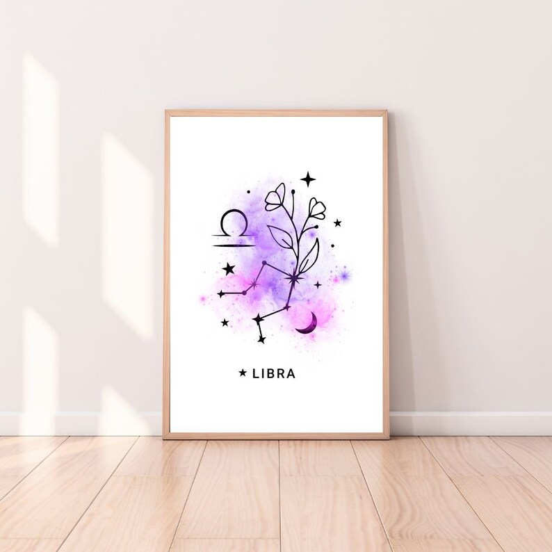 Libra Wall Art Set, 2 Set Dorm Room Poster, Zodiac Print, Motivation ...