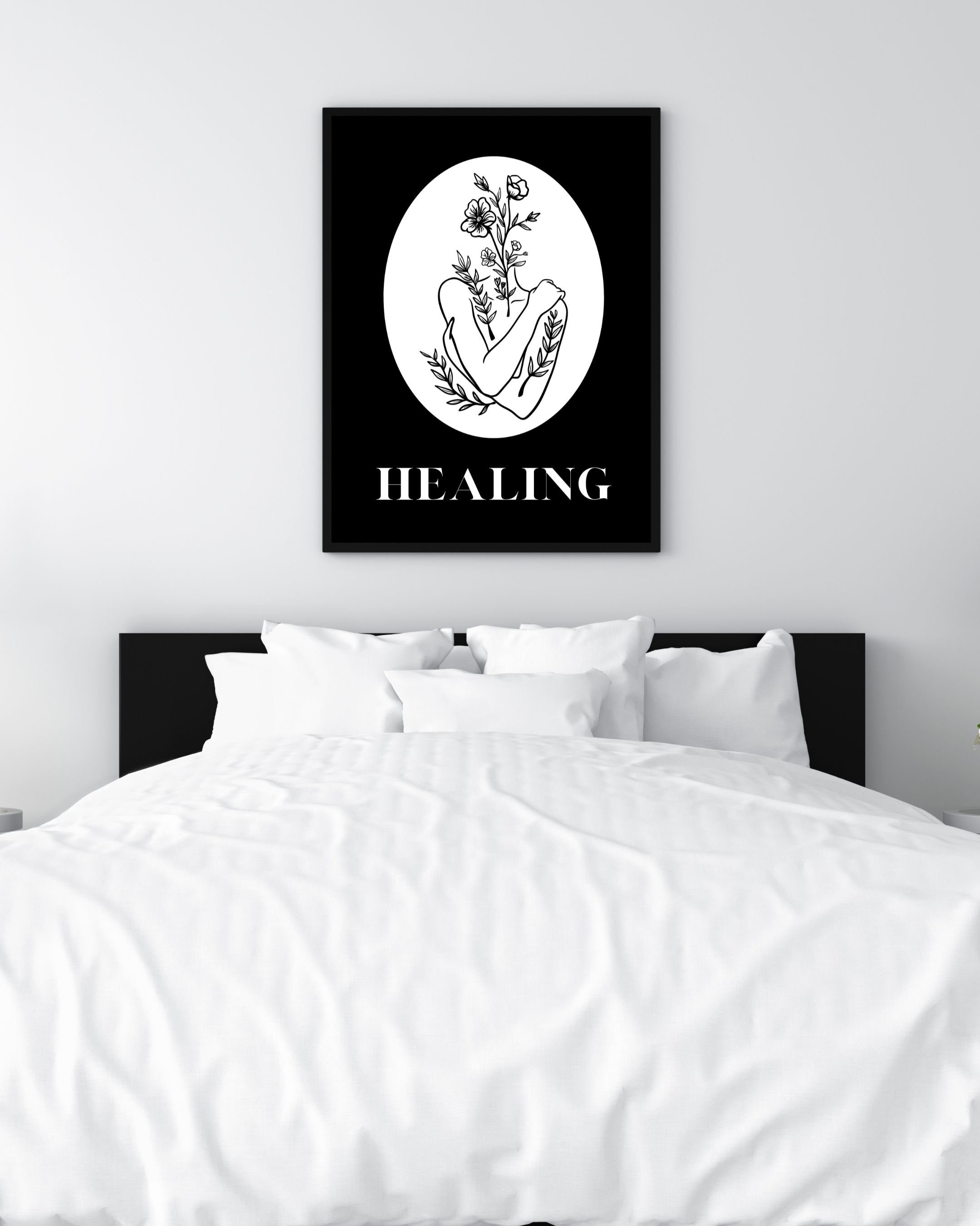 Flower Head Women Line Art, Female Head Flower Wall Art, One Line ...