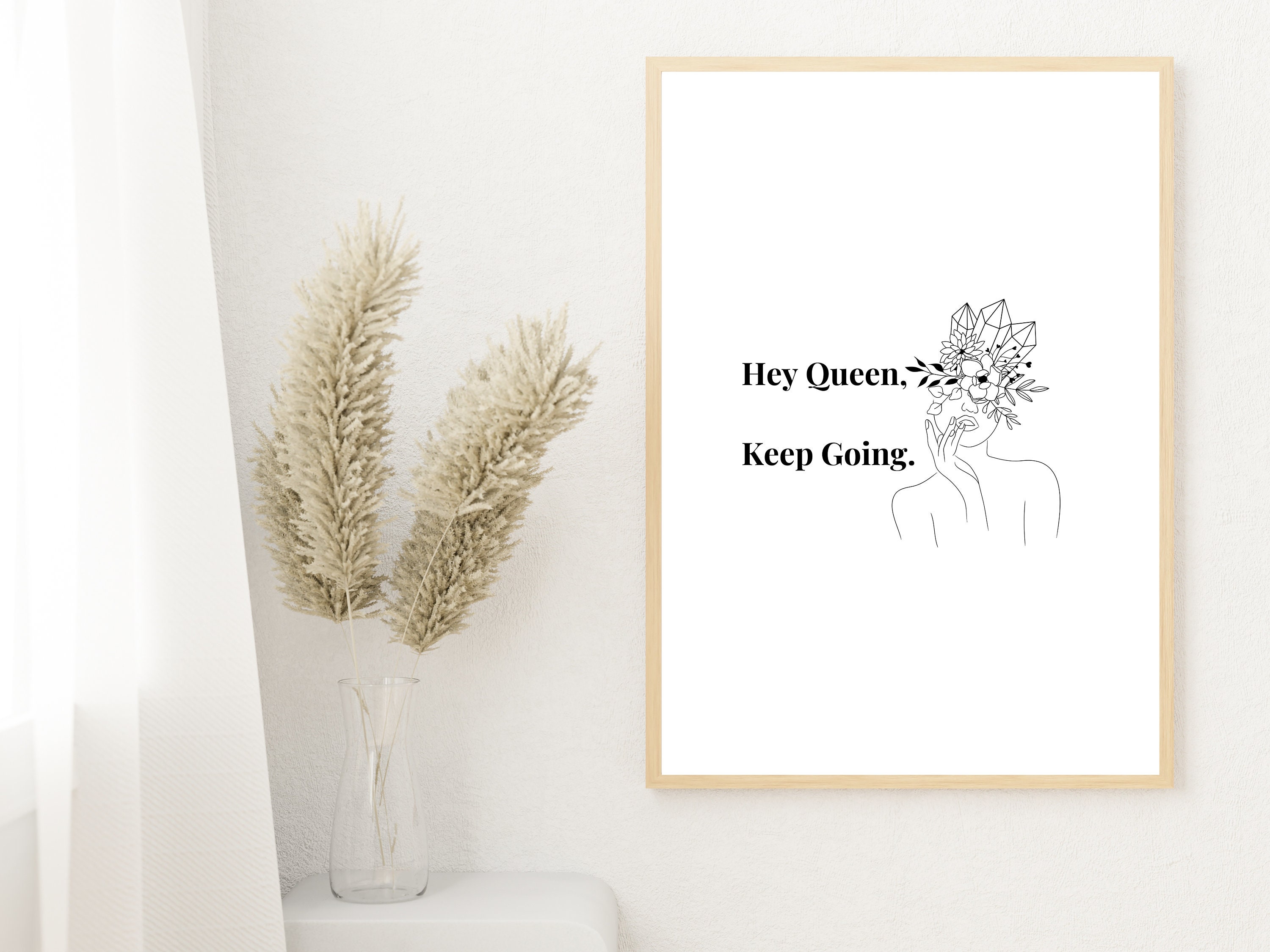 Minimal Line Art Woman, Crystal Head Line Drawing, Keep Going Poster, Abstract Line Art Prints ...